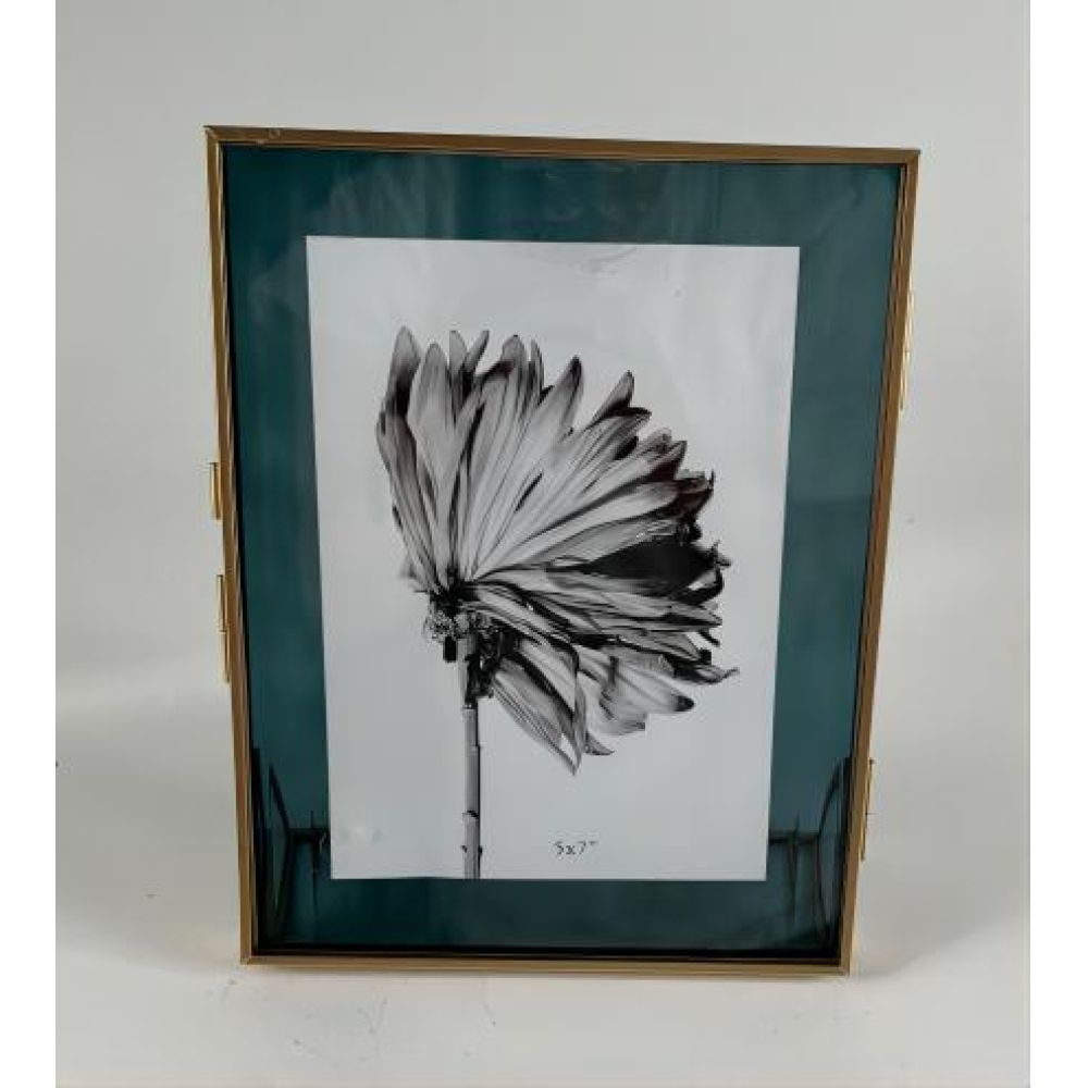 Buy Percy Glass Photo Frames Teal/Gold 18x6x23Cm Online | Danube Home UAE