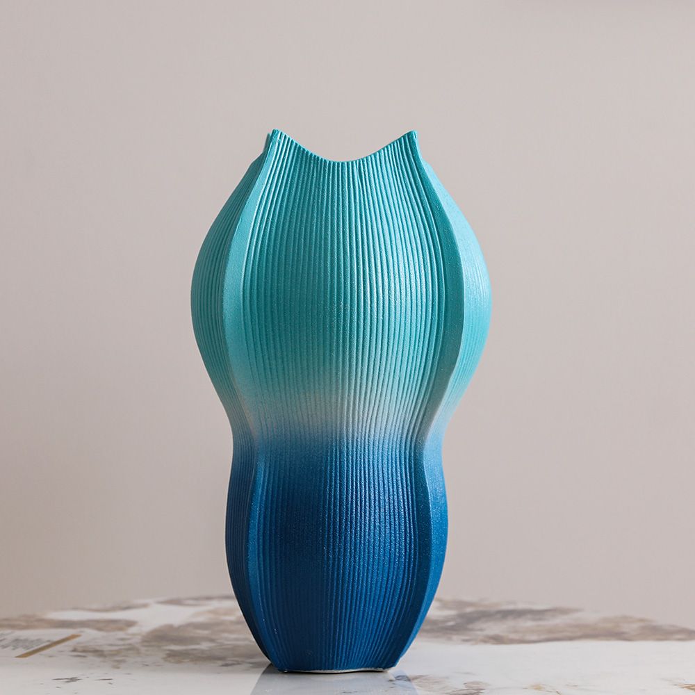 Buy Elizha Vase Blue 17.5x17.5x31Cm Online | Danube Home UAE