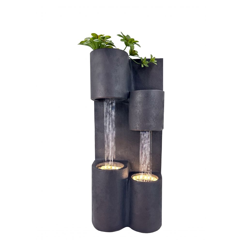 Shop Stalaca Modern Fountain with LED Yellow strips 26x20x60cm Black ...