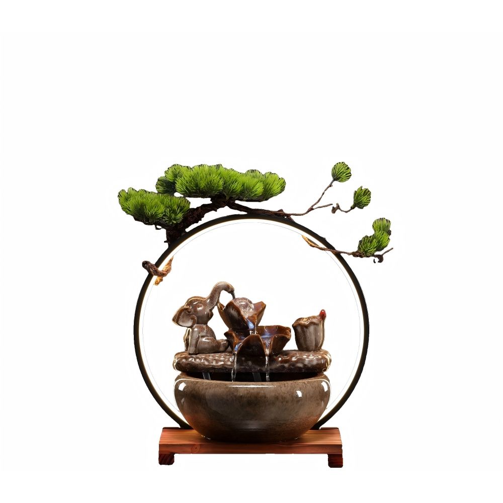 Shop Stalaca Elephant Fountain with Rolling Ball & LED Yellow strip ...