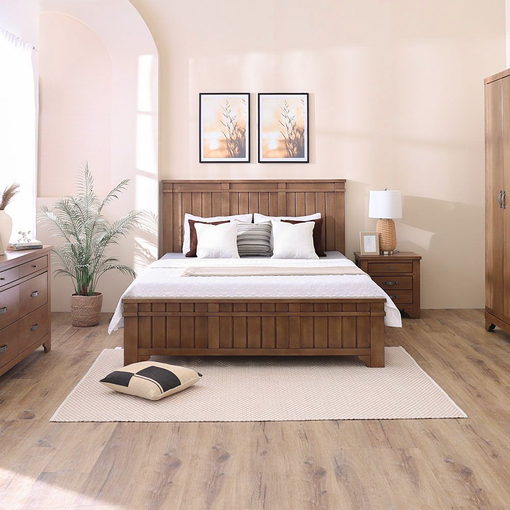 Buy Fr Pedro 180x200 King Bed - Rustique Walnut Online | Danube Home UAE