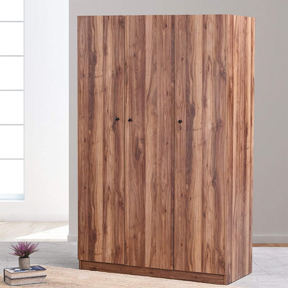 Buy Multipurpose 3-Door Tall Wardrobe with Deep & Thick Panel - Oak ...