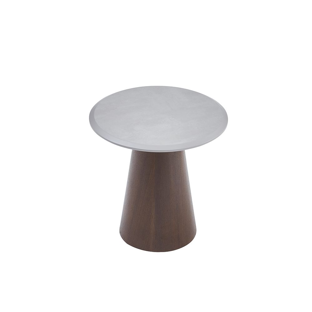 Buy Kumo Round End Table - Light Grey/Walnut Veneer Online | Danube ...