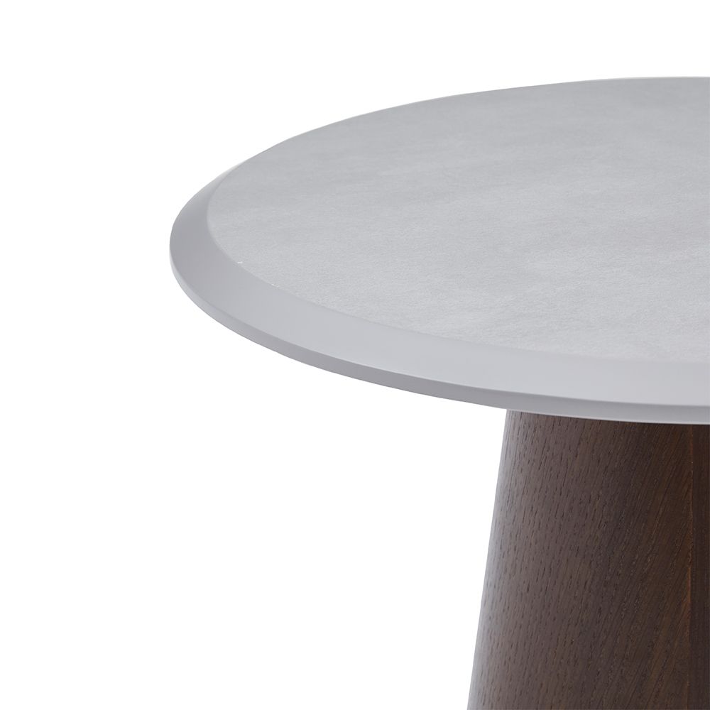 Buy Kumo Round End Table - Light Grey/Walnut Veneer Online | Danube ...
