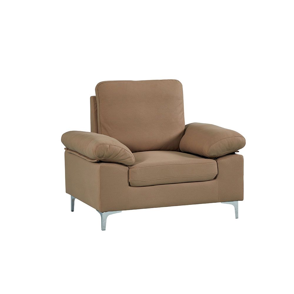 Algo 1-Seater Fabric Sofa - Brown - With 2-Year Warranty