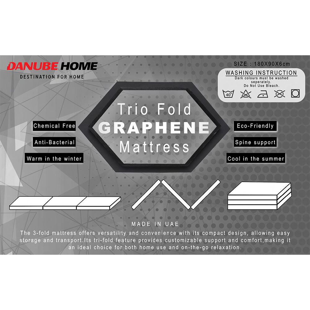 Buy Houston Tri-Fold Single Mattress-180x90x6 cm- Graphene Online ...