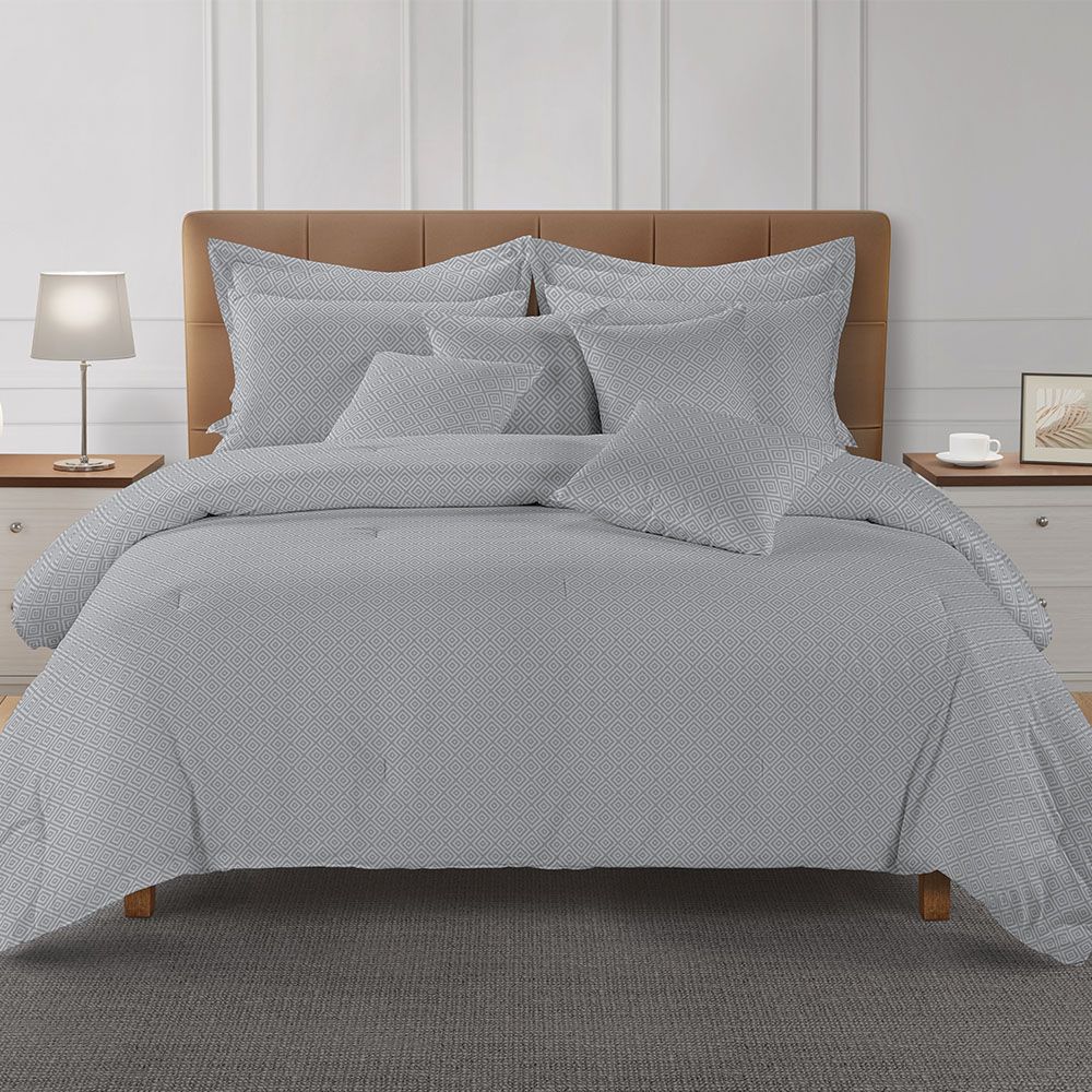 Buy Delight Diamond Jacquard 10- Piece Super King Comforter BIAB Set ...