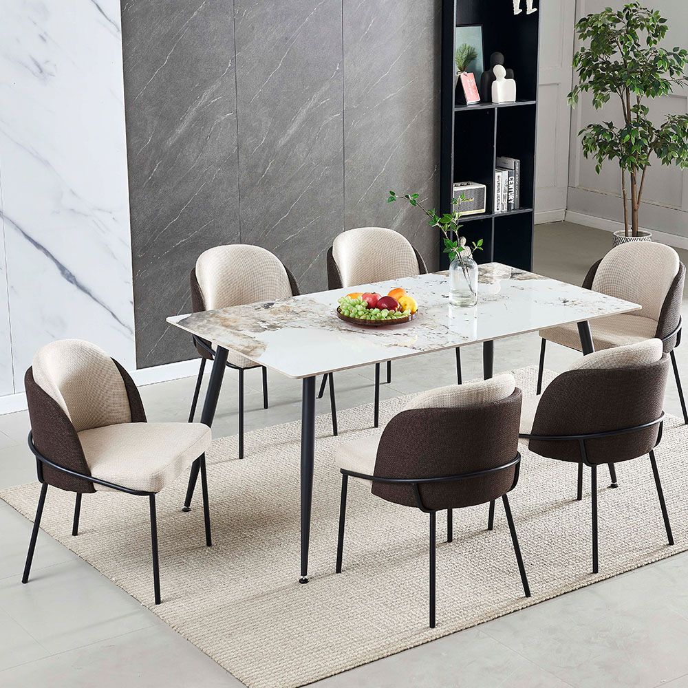 Buy Soho 6-Seater Ceramic Dining Table - White/Black - With 2-Year ...