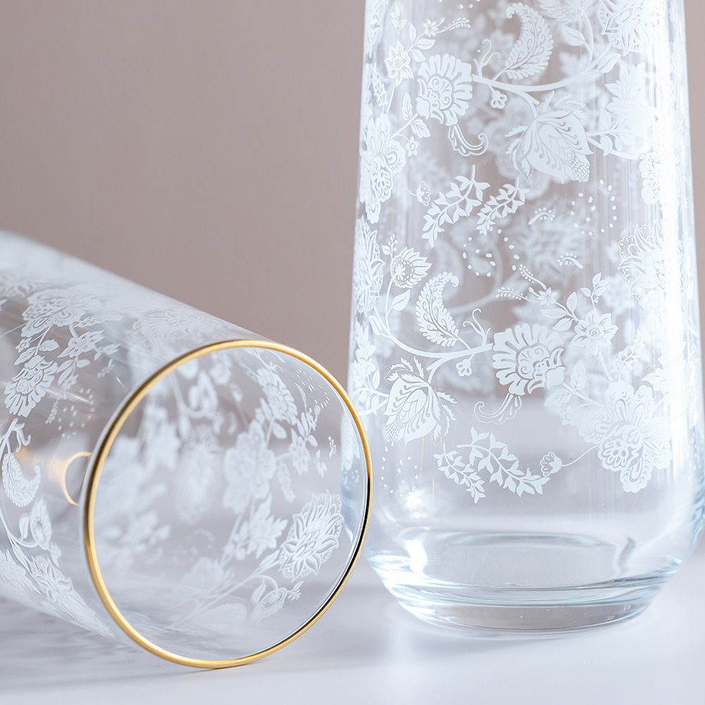 Shop Rakle 4-Piece Real Gold Rim Hi Ball Glass Set - 470 Ml Online ...