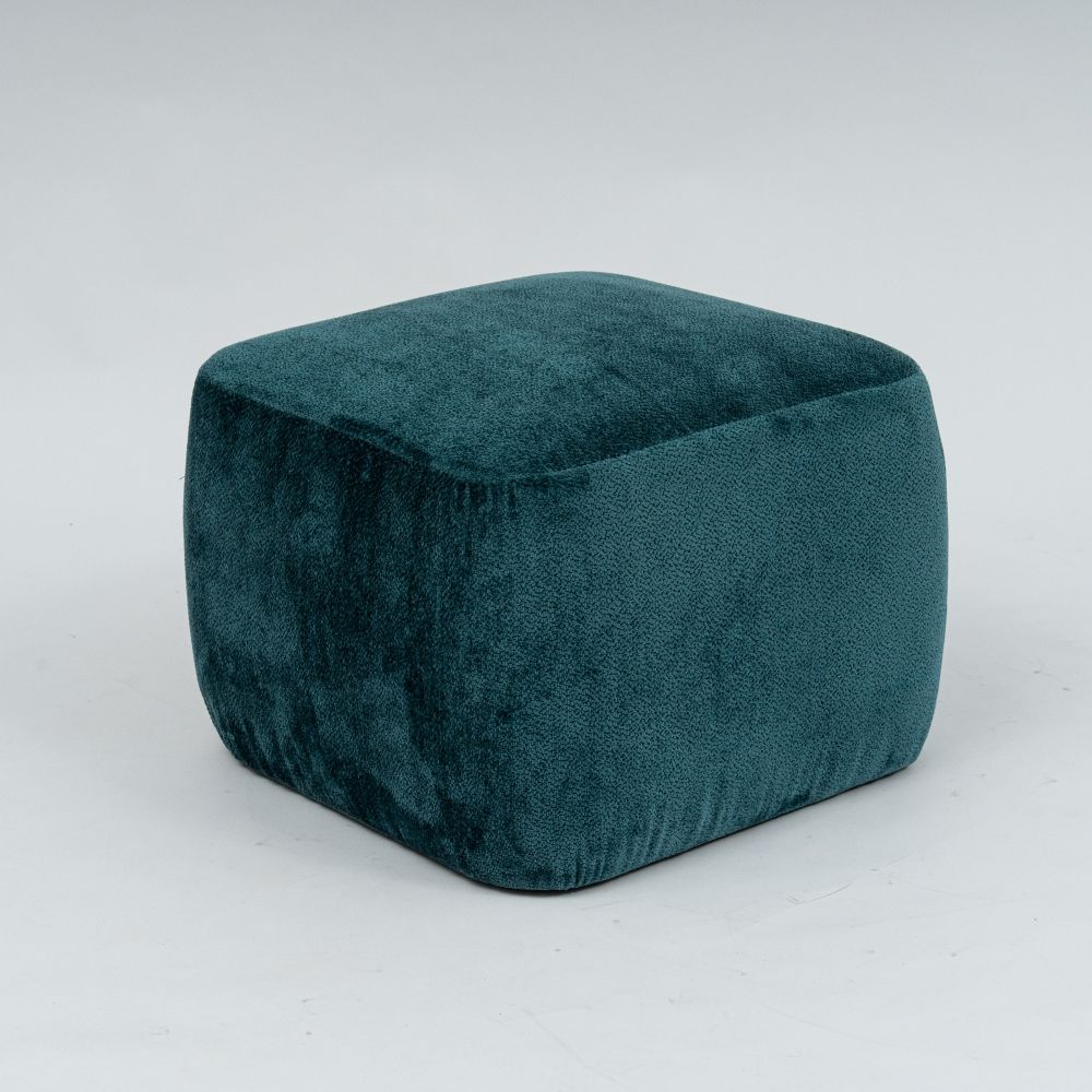 Buy Lizza Square Ottoman- Shiny Teal Blue Online | Danube Home UAE