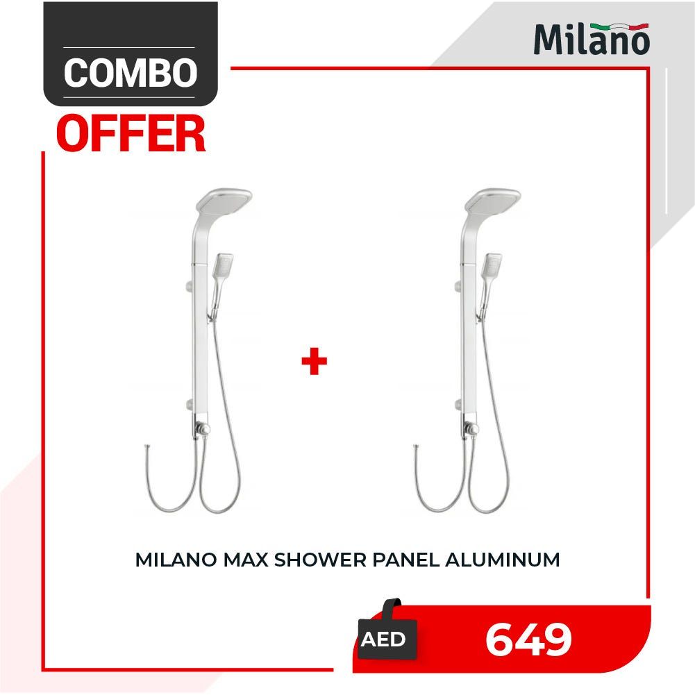Milano Max Shower Panel Aluminum-Combo Offer