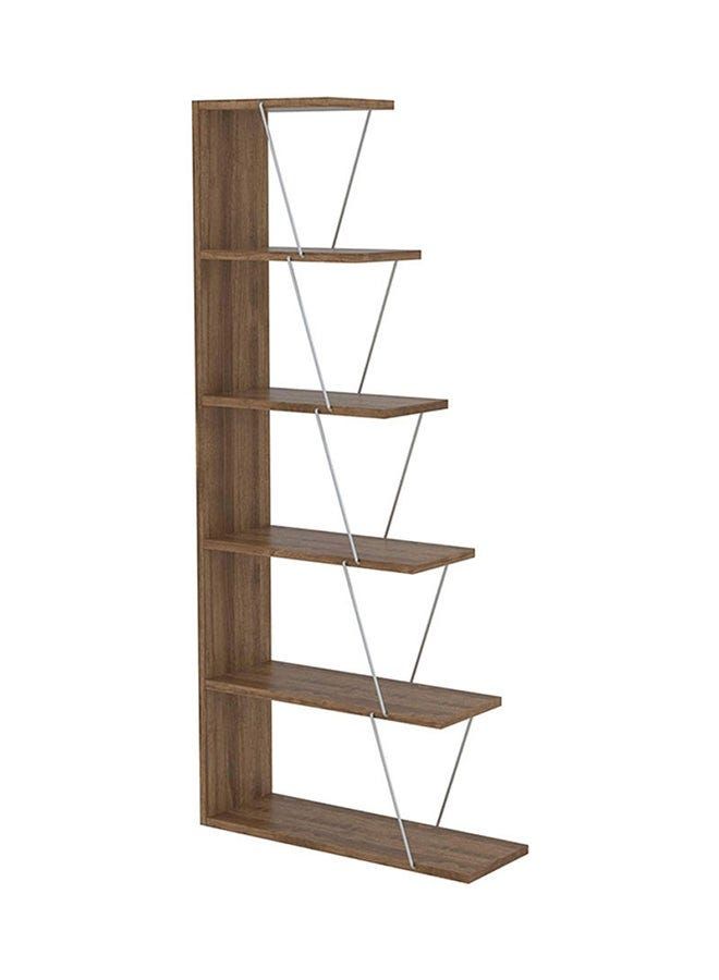 Buy Tars Mini Bookcase Walnut Chrome 65x146x22cm Online | Danube Home UAE