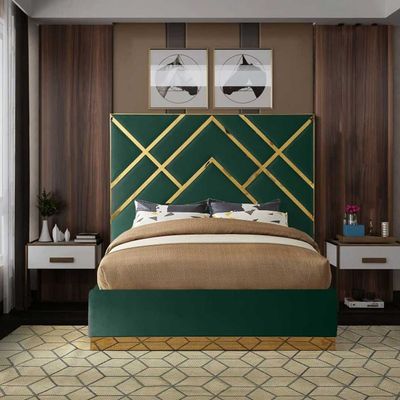 Wayfair Velvet 200X200Super King Bed Green