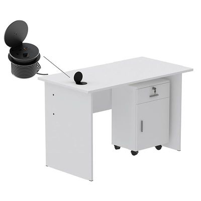 Buy Mahmayi MP1 100x60 White Writing Table With Drawers and Black 51-1H ...