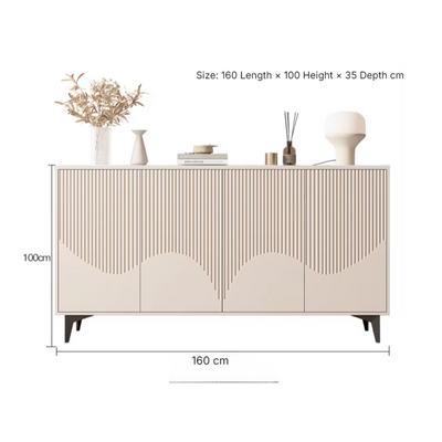 Buy AWD Modern Sideboard Cabinet with Elegant Wave Design - 3 Shelves ...