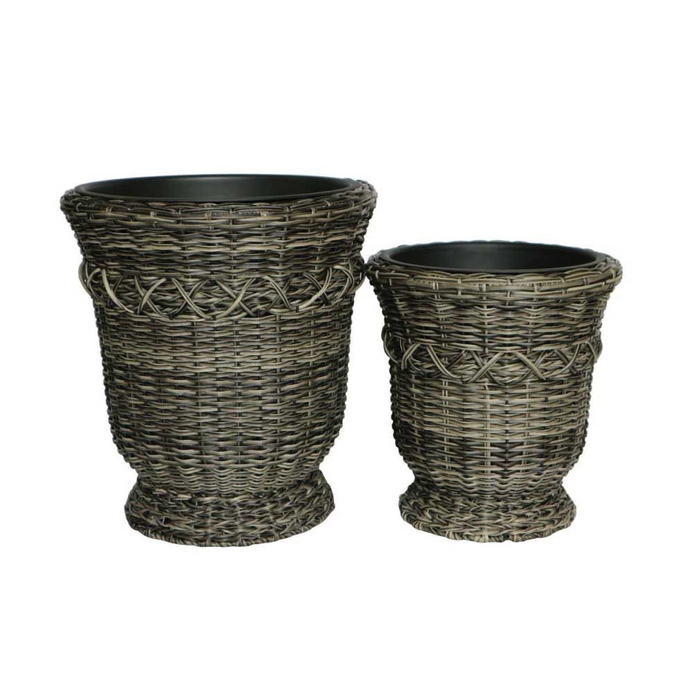 Buy Twisted Polyrattan Pot Set Online | Danube Home UAE