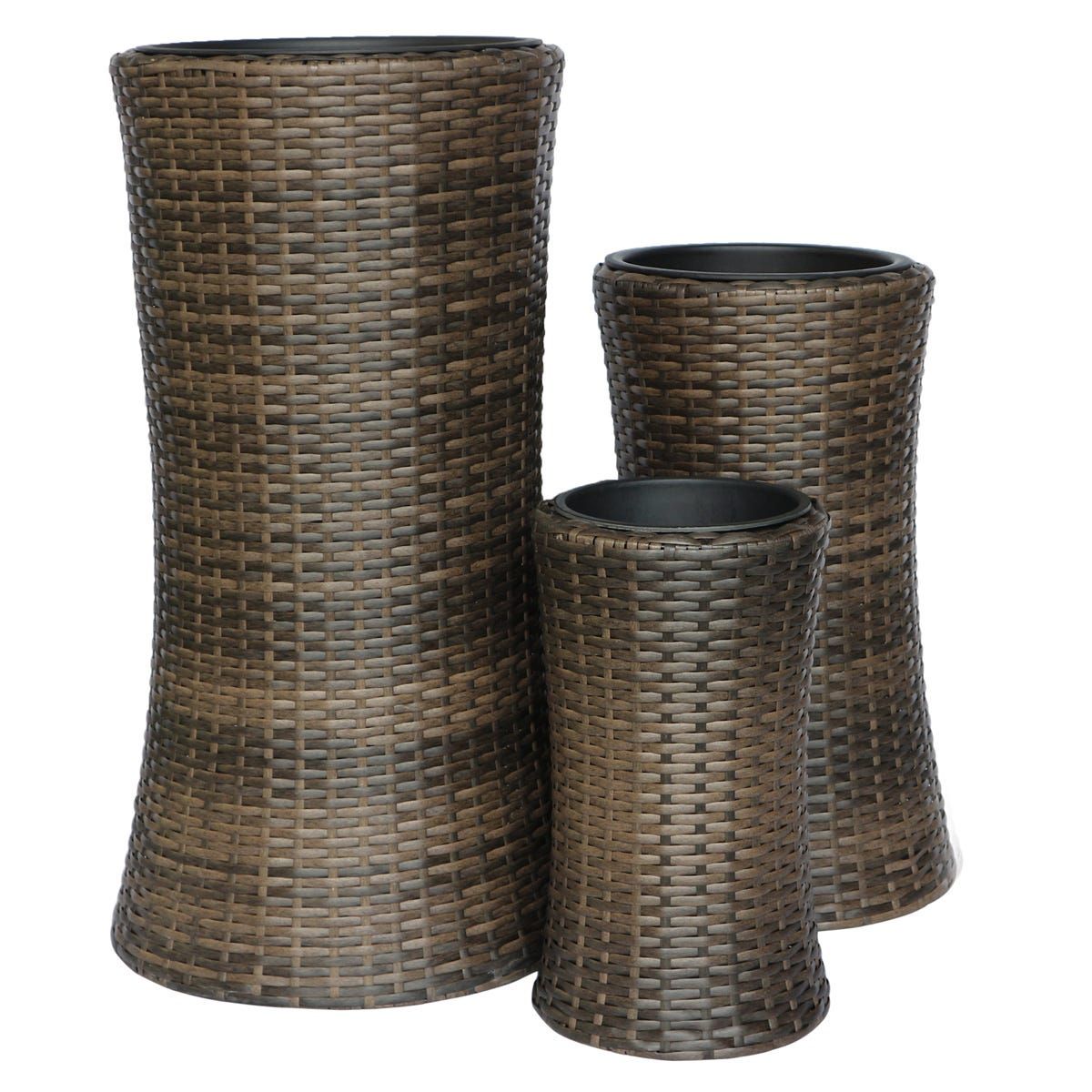 Buy Polyrattan Pot Set Of 3 - 21084 Online | Danube Home UAE