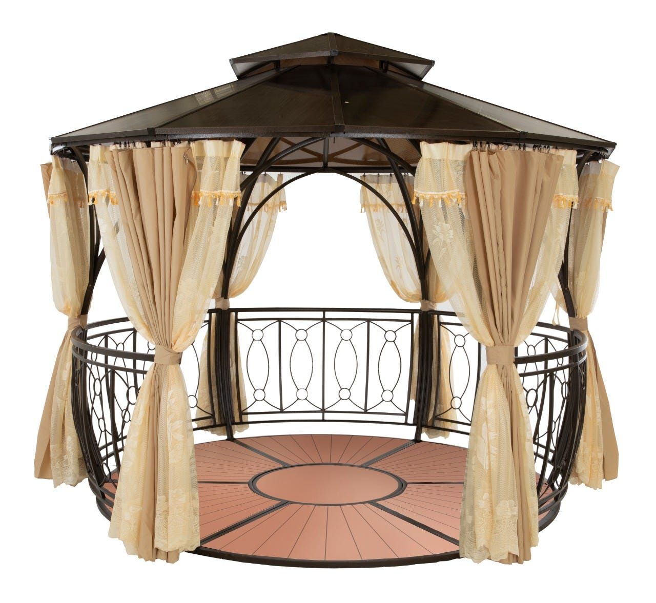 Buy Royal Gazebo with Curtains & Mosquito Net - Beige - 3.6M Online ...
