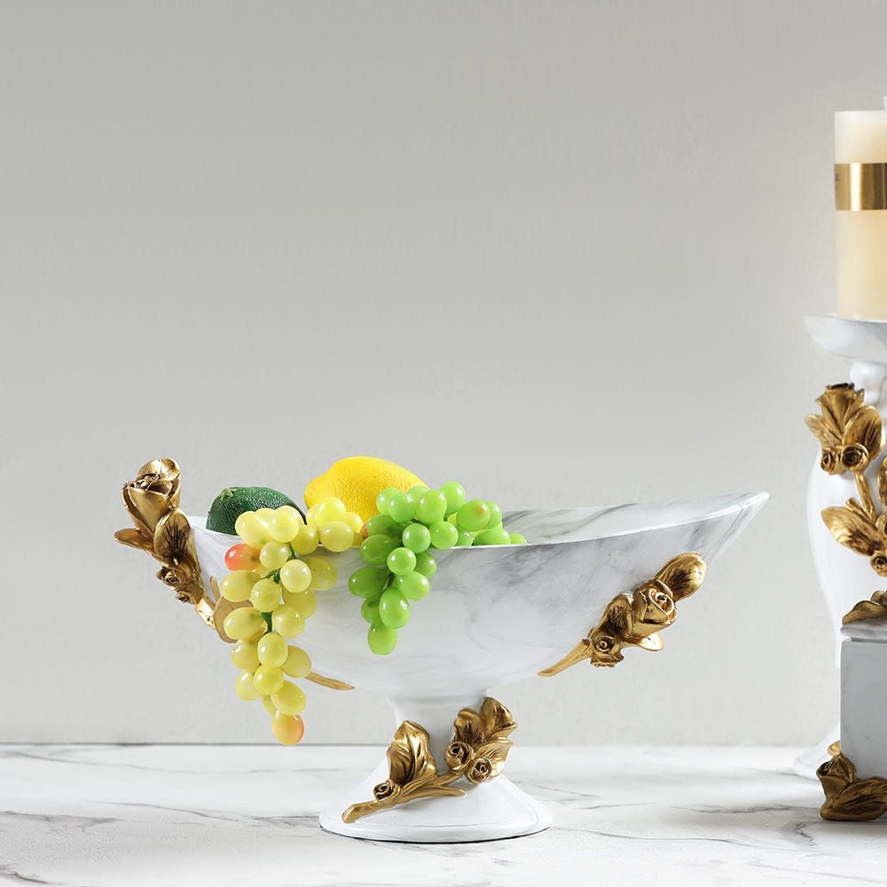 Buy Remy Fruit Bowl Gold,Marble 41.5X20X23XCM Online | Danube Home UAE