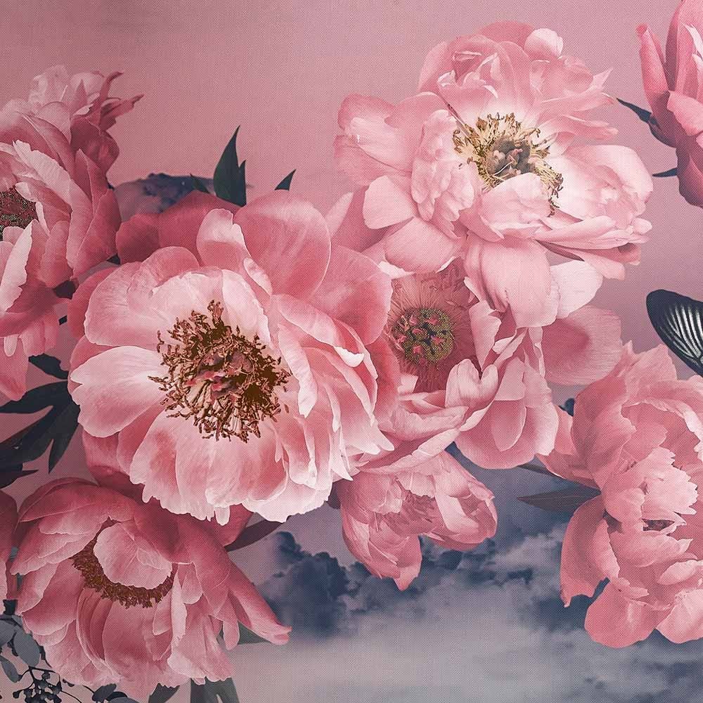 Buy Lorena Pink Flowers And A Black Butterfly Canvas 60X90X2CM Online ...