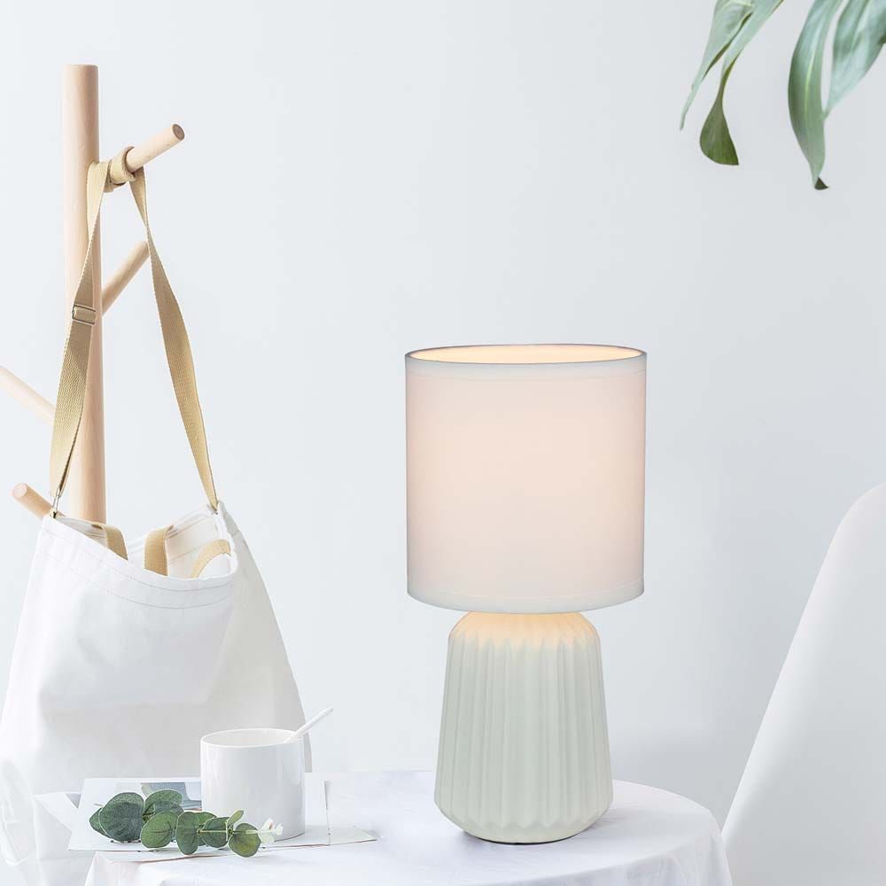 Buy Elaine Ceramic Table Lamp 13×26.5Cm- Offwhite Online | Danube Home UAE