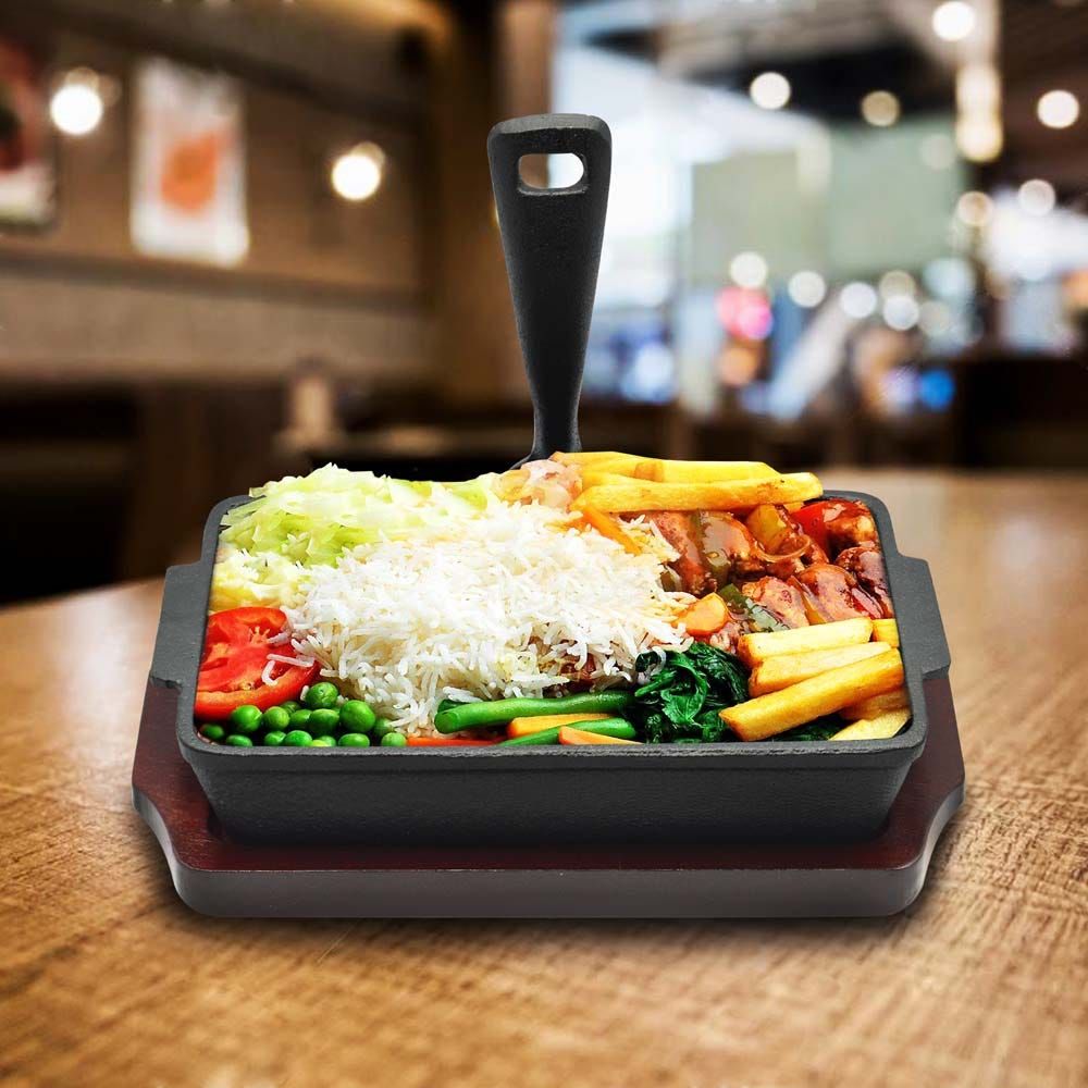 Buy Rectangular Sizzle Tray With Holder 20.7X13Cm - Cost03 Online ...