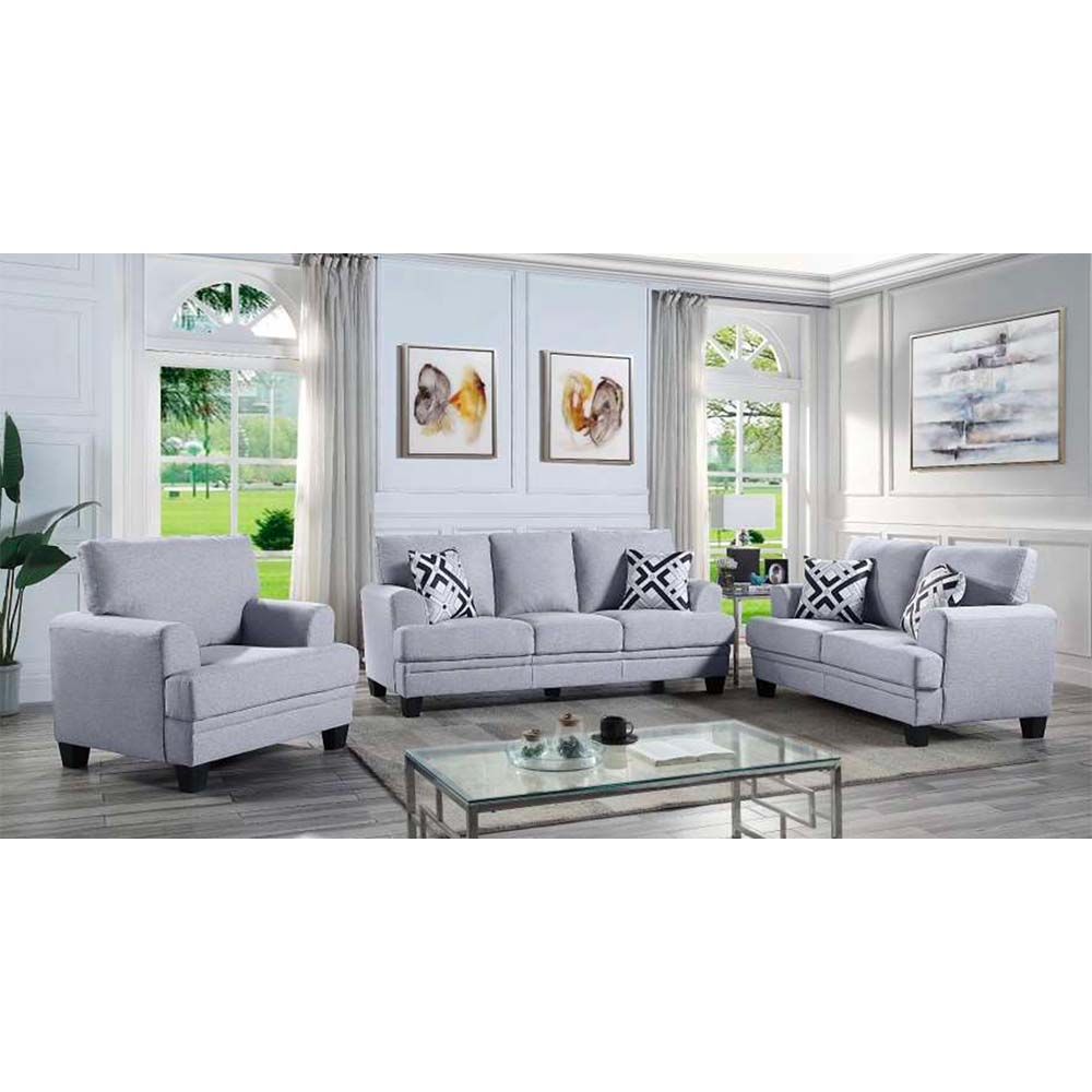Shop Dahlia Fabric Sofa Set - Light Grey Online | Danube Home Bahrain