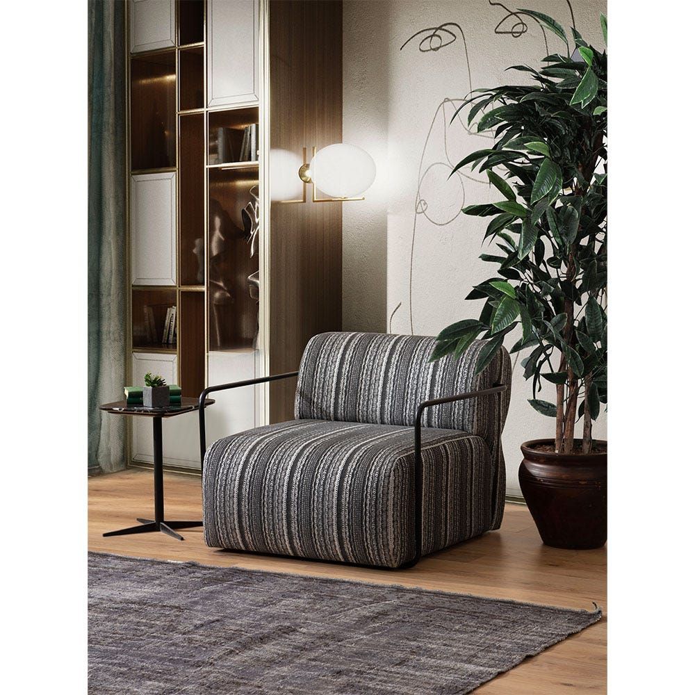 Buy Prada 1 Seater Fabric Sofa - Grey Pattern Online | Danube Home UAE