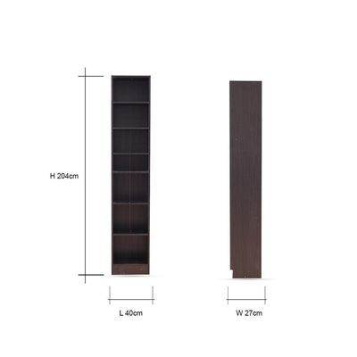 Shop Sanyun 6 shelves Modular Bookcase Narrow - Walnut Online | Danube ...