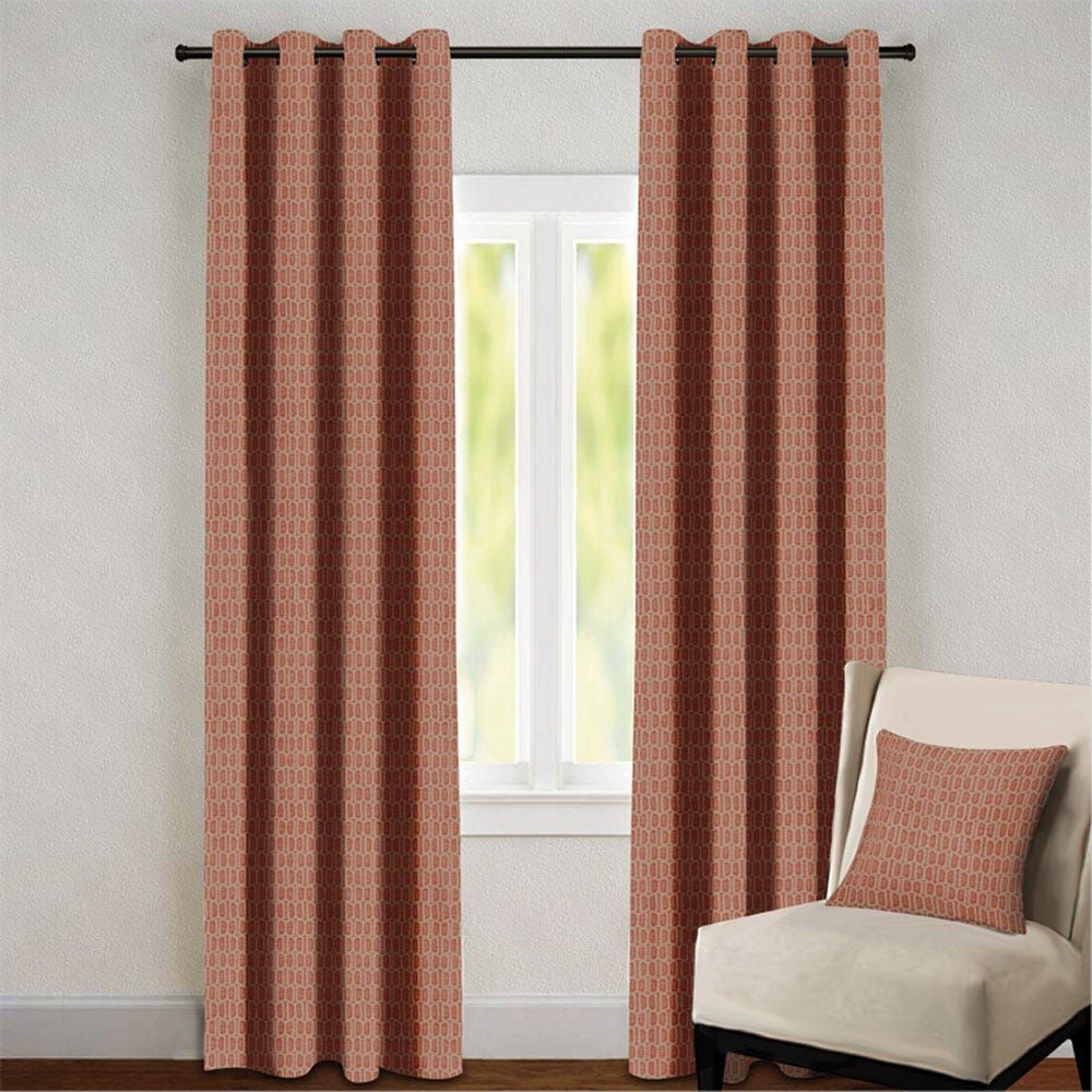 Buy Glitz Eyelet Curtain Without Lining Maroon Online | Danube Home UAE