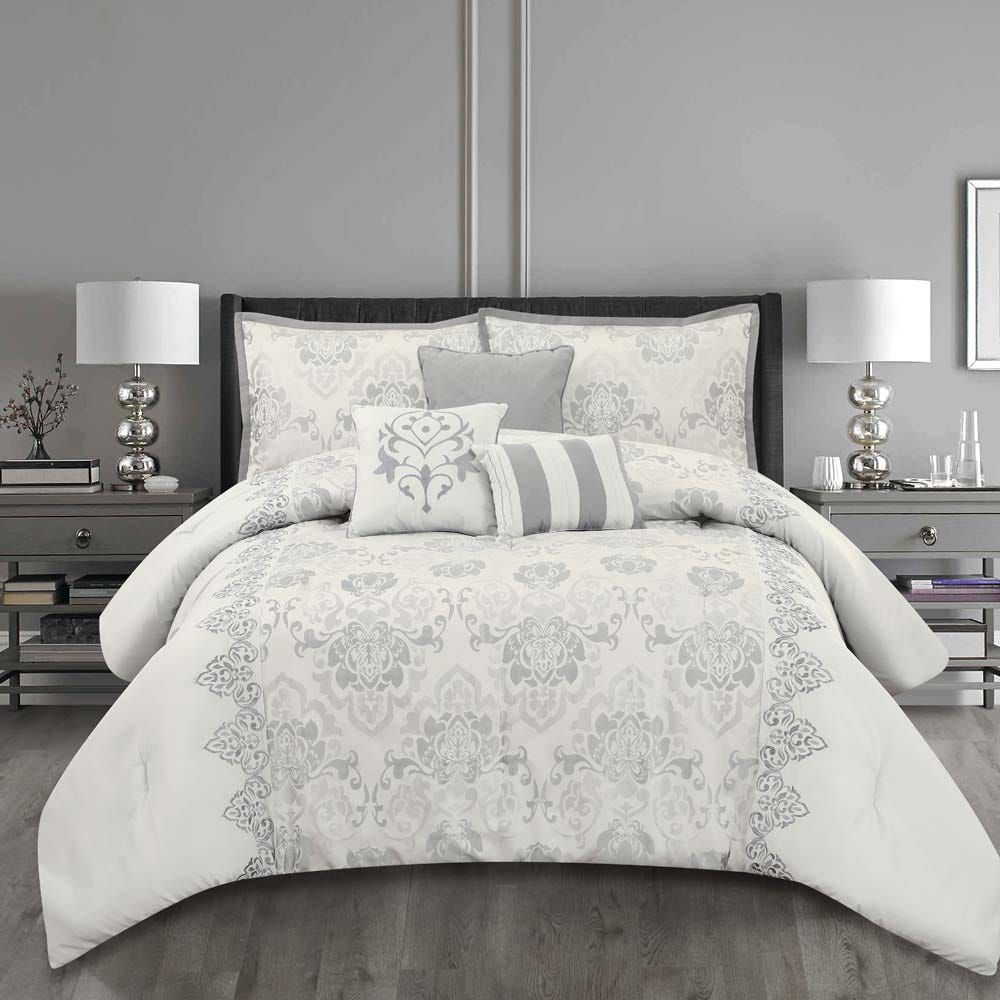 Buy Arianna-Callie Super King S/7 Jac Comforter Set Ivory Online ...