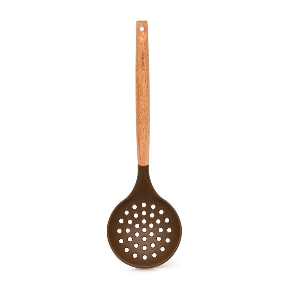Buy Chefs-Tool Slotted Skimmer With Wooden Handle Choc Brown - KW-1714 ...