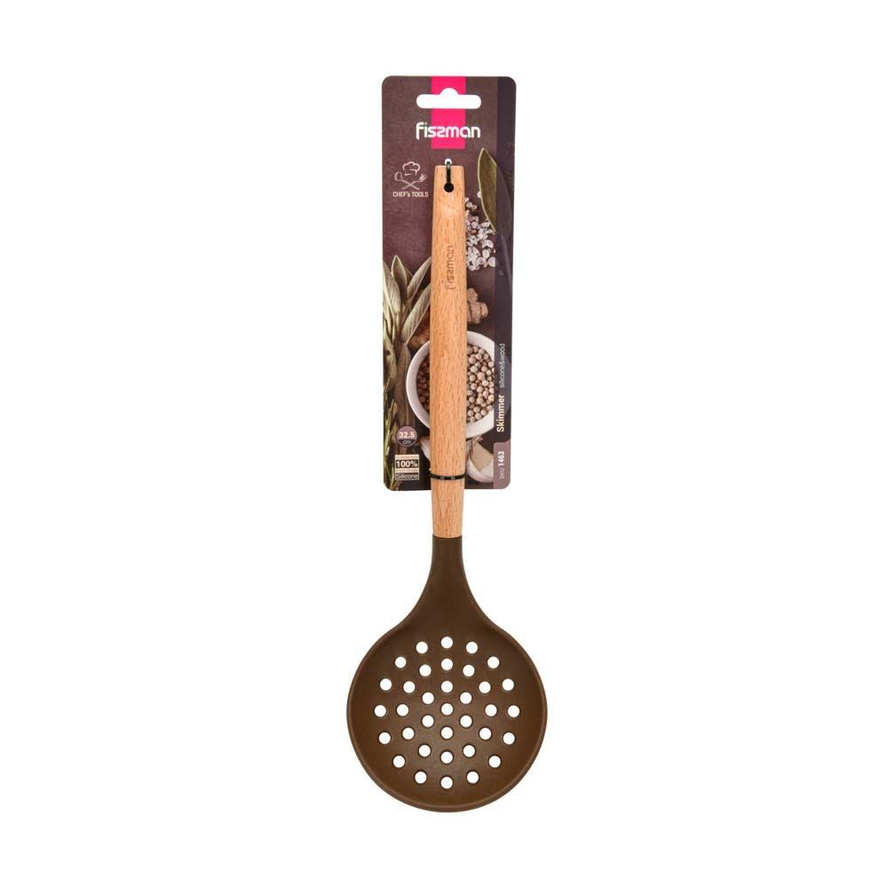 Buy Chefs-Tool Slotted Skimmer With Wooden Handle Choc Brown - KW-1714 ...