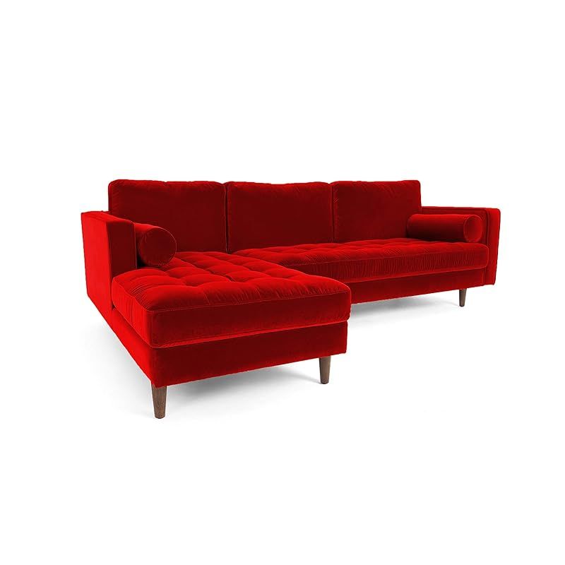 Buy Velvet Series L Shape Sofa Attractive Scott Design Velvet Fabric ...