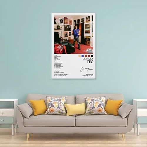 Buy Lil Tecca Poster Tec Album Cover Poster for Room Aesthetic Canvas ...