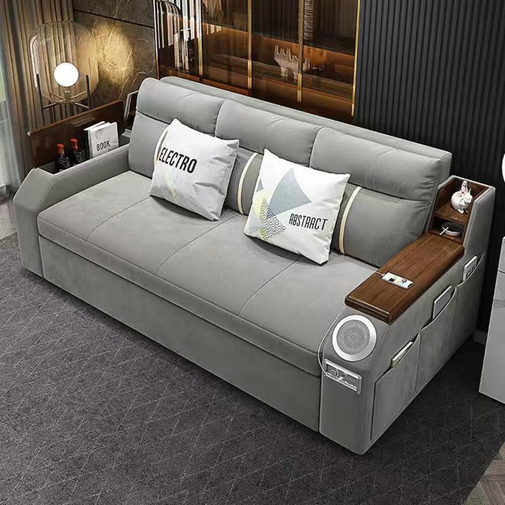 Buy Extendable 2 in 1 Sofa Bed with Side Pockets, Bottom and Side ...
