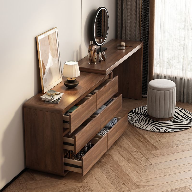 اشترِ Modern Wooden Dressing Table with LED Mirror – 6 Drawer Vanity ...