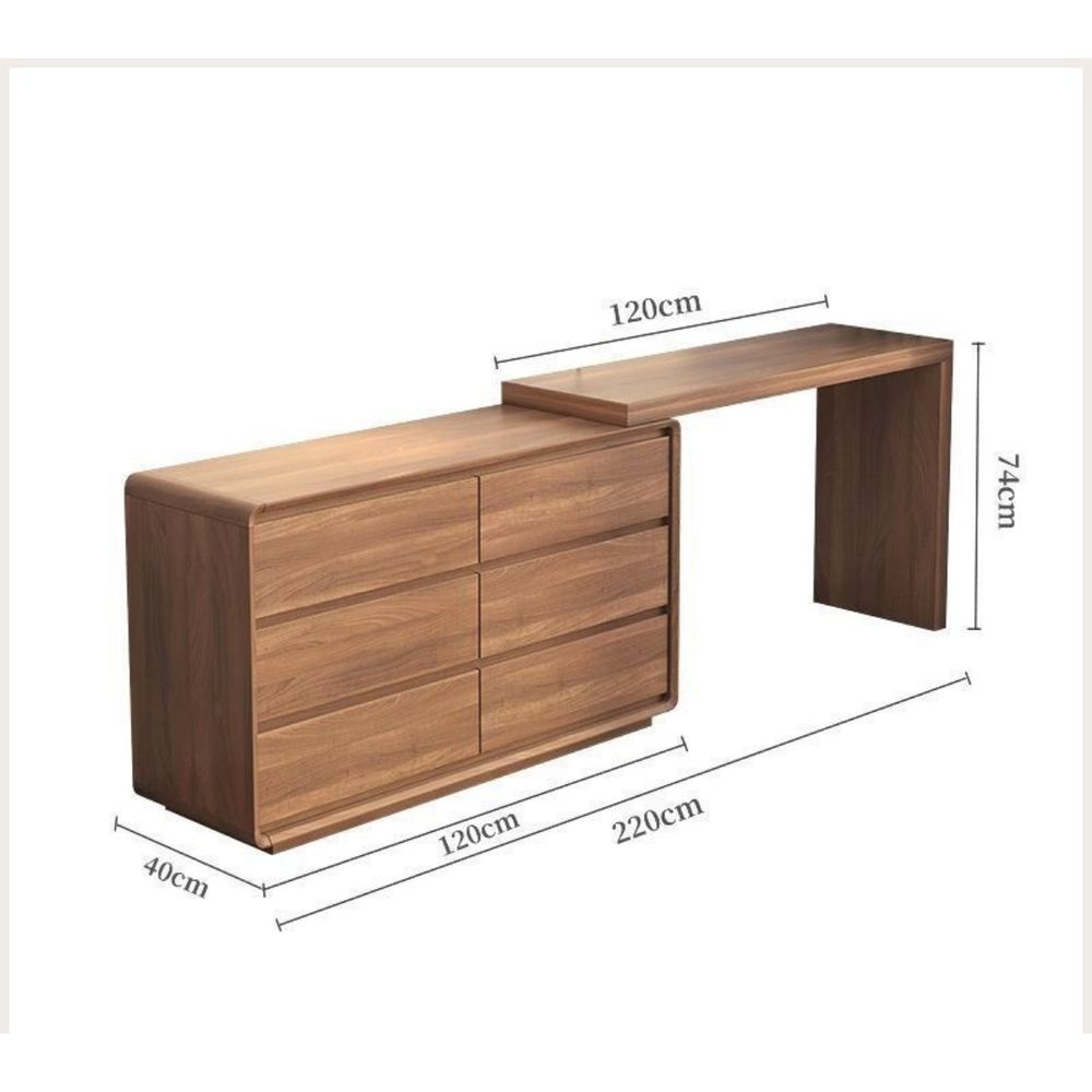 Buy Modern Wooden Dressing Table with LED Mirror – 6 Drawer Vanity Desk ...