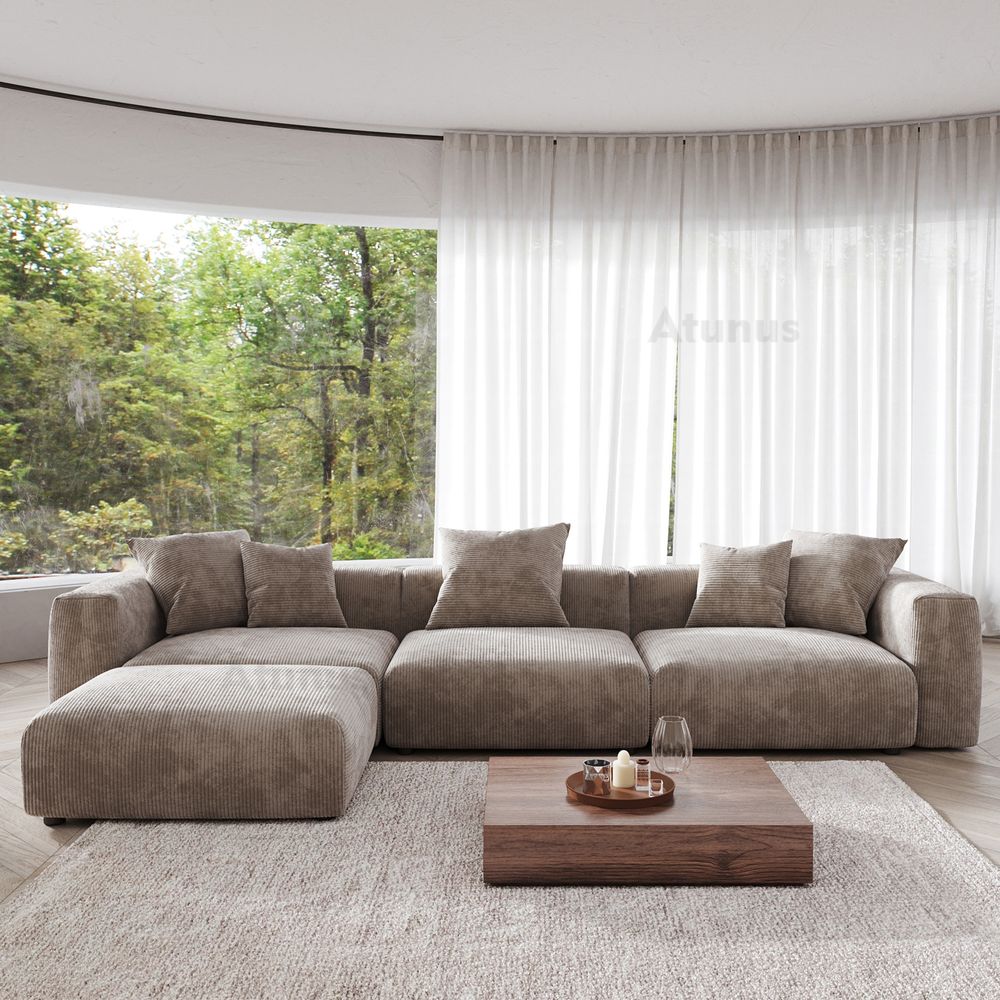 Buy Modern Modular L-Shaped Sofa - Fabric Sectional Sofa with Chaise ...