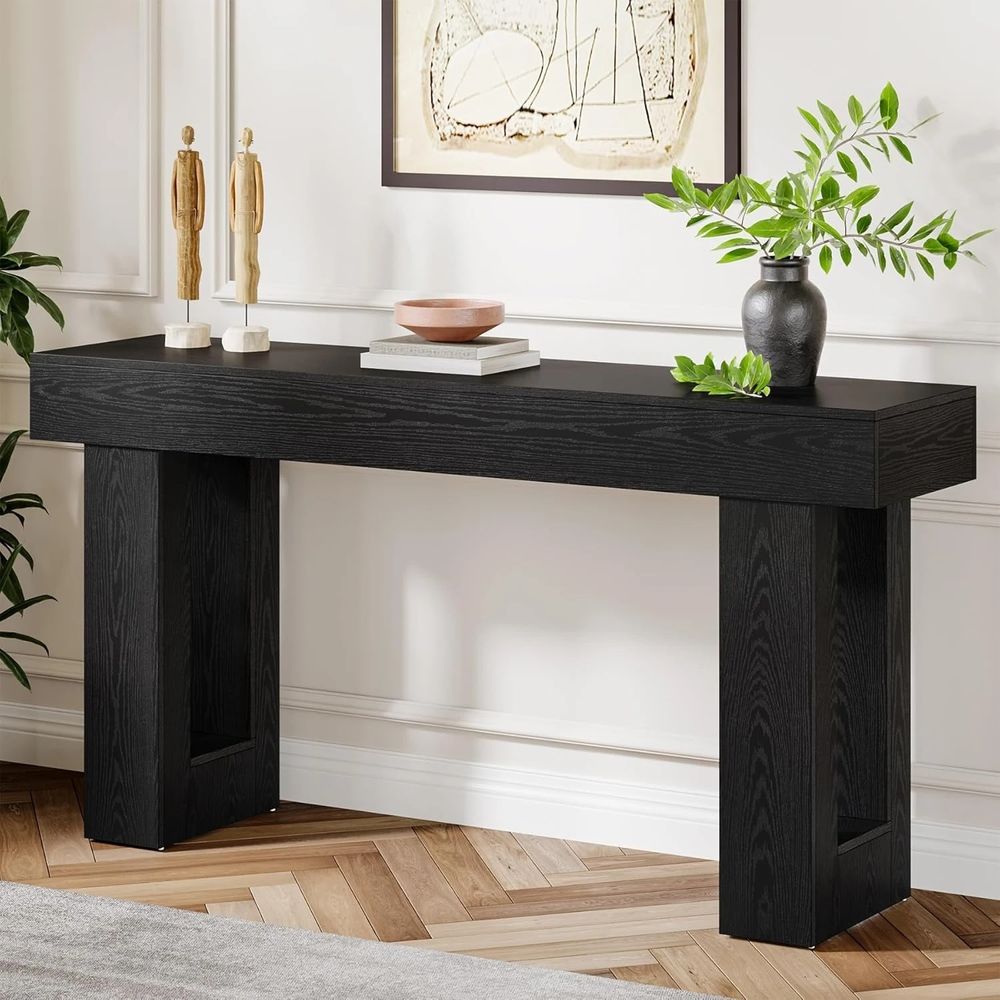Buy Modern Wooden Console Table with Open Shelf – Minimal Entryway ...