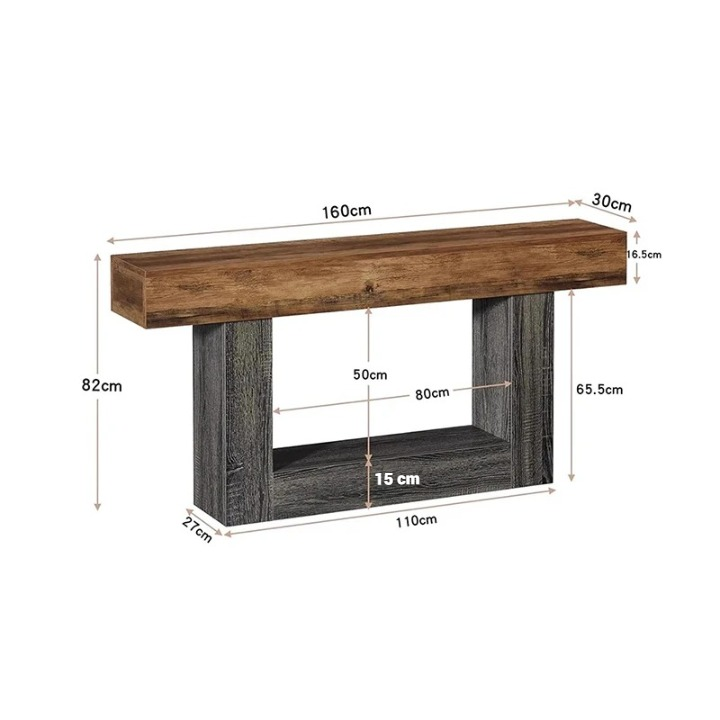 Buy Modern Wooden Console Table with Open Shelf – Minimal Entryway ...