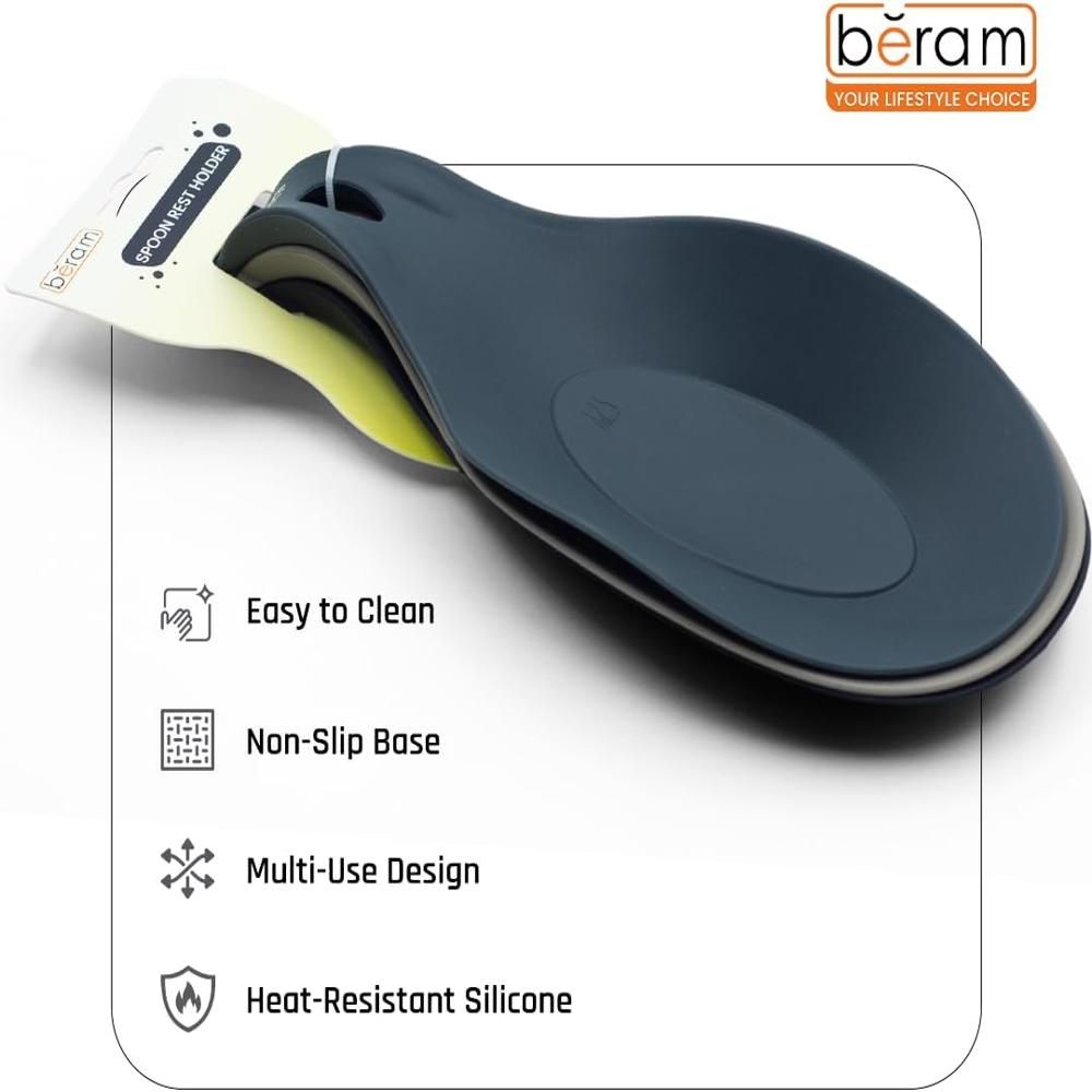 Buy BERAM Silicone Spoon Rests Kitchen Counter Utensil Rests BPA-Free ...