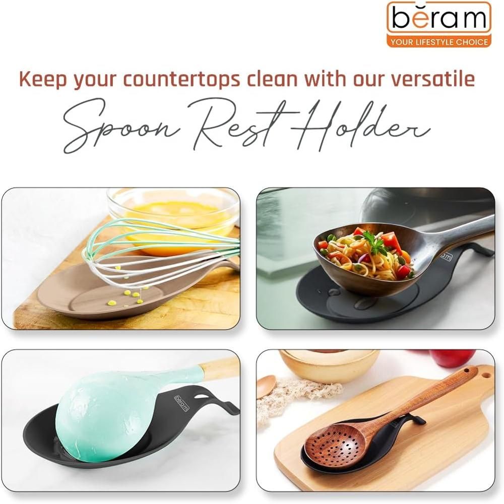 Buy BERAM Silicone Spoon Rests Kitchen Counter Utensil Rests BPA-Free ...