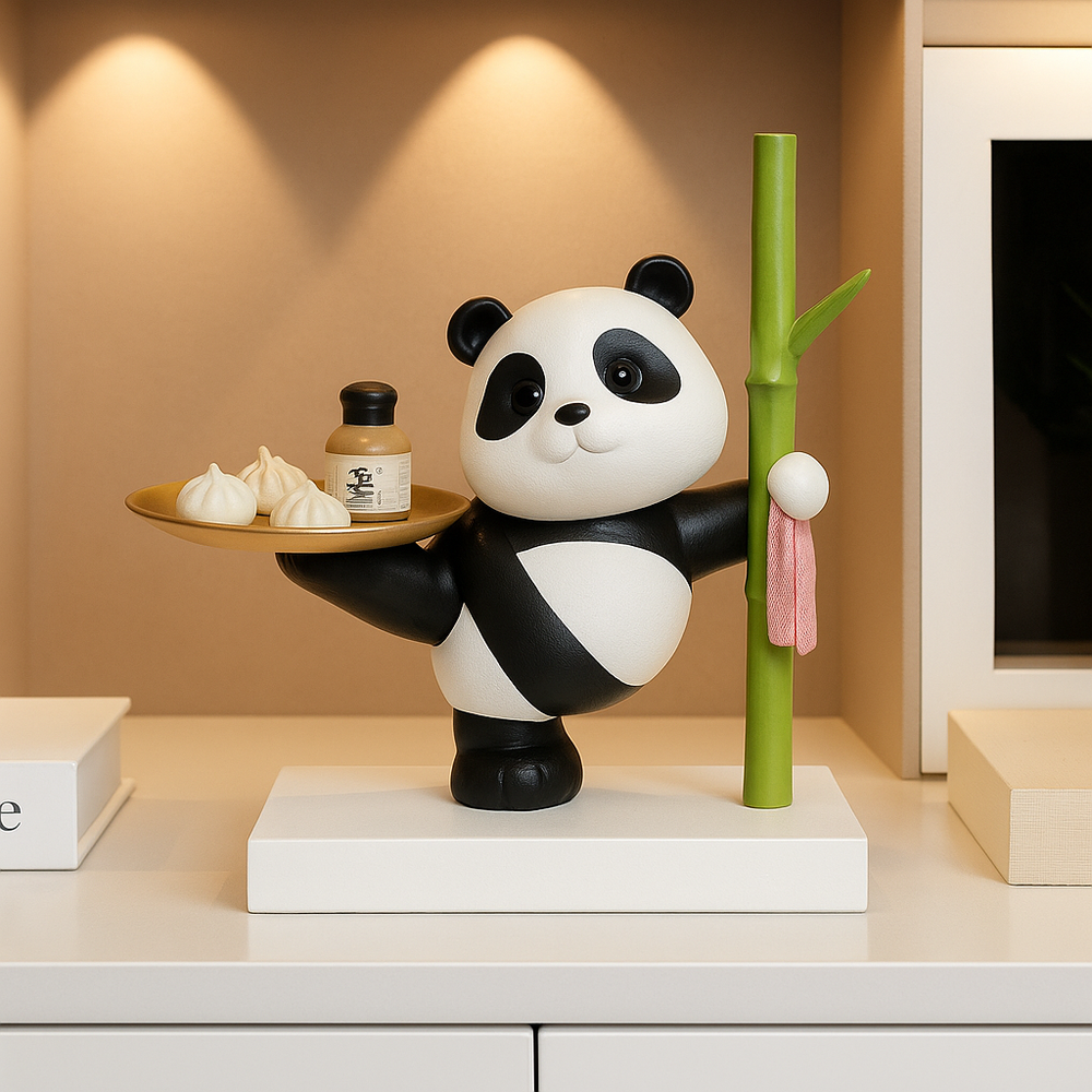Buy BERAM Panda Holder Décor Cute Resin Panda Figurine with Multi ...