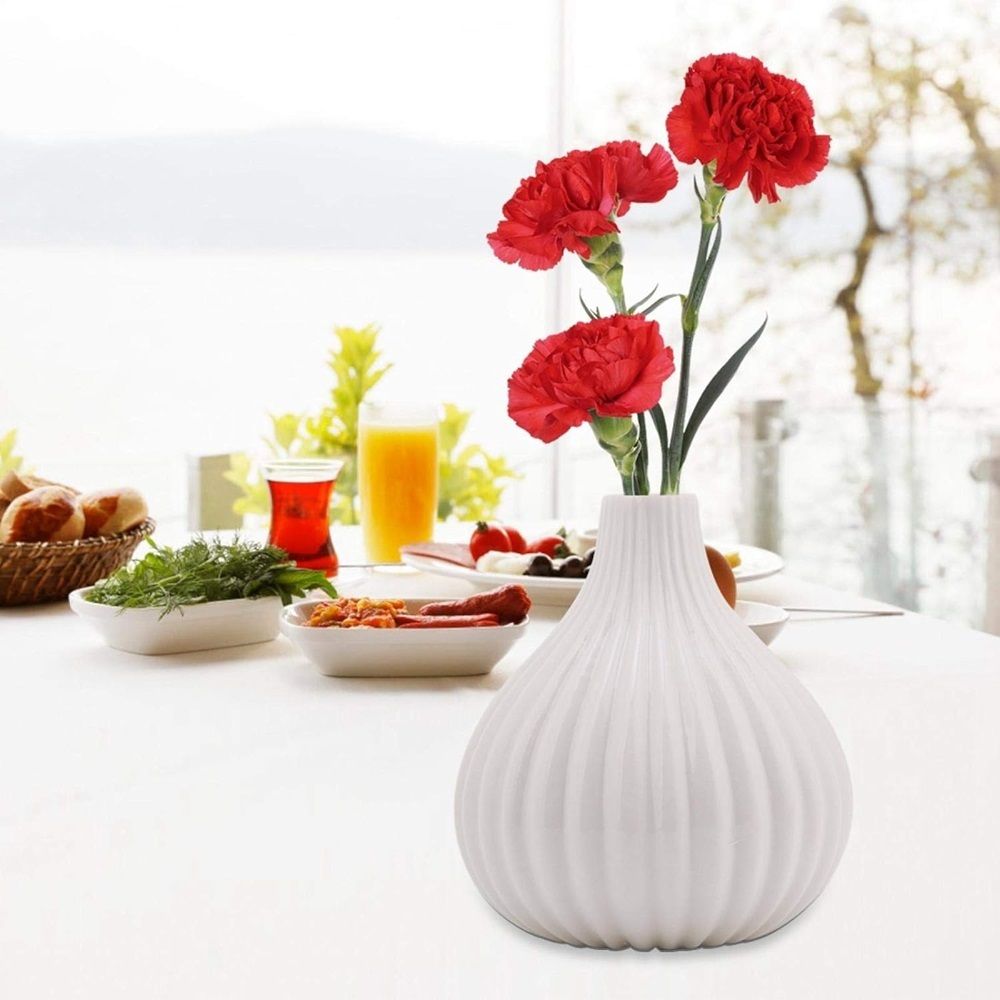 Buy Blush Ceramic Designer Series Beaker Vase White Color Size 13cm*6cm ...