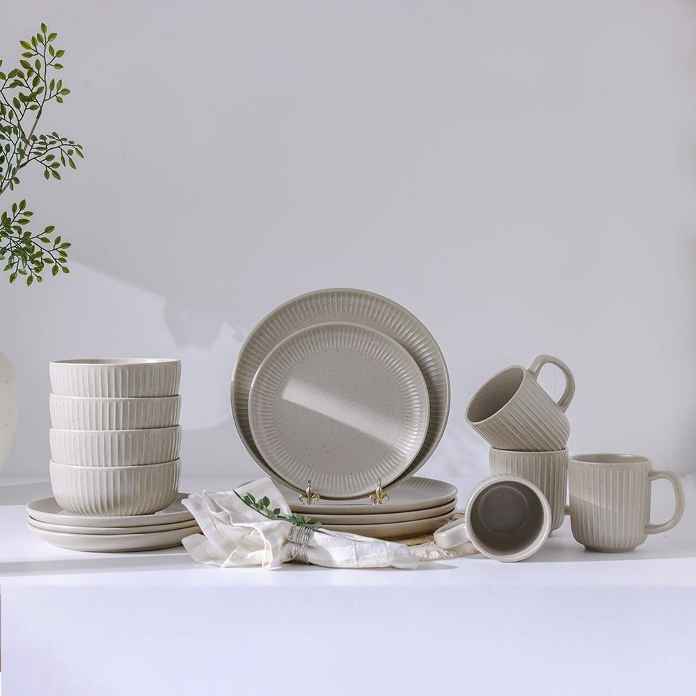 تسوّق Youthful bite 16-Piece Stoneware Dinner Set + 24 PC Cutlery Set ...