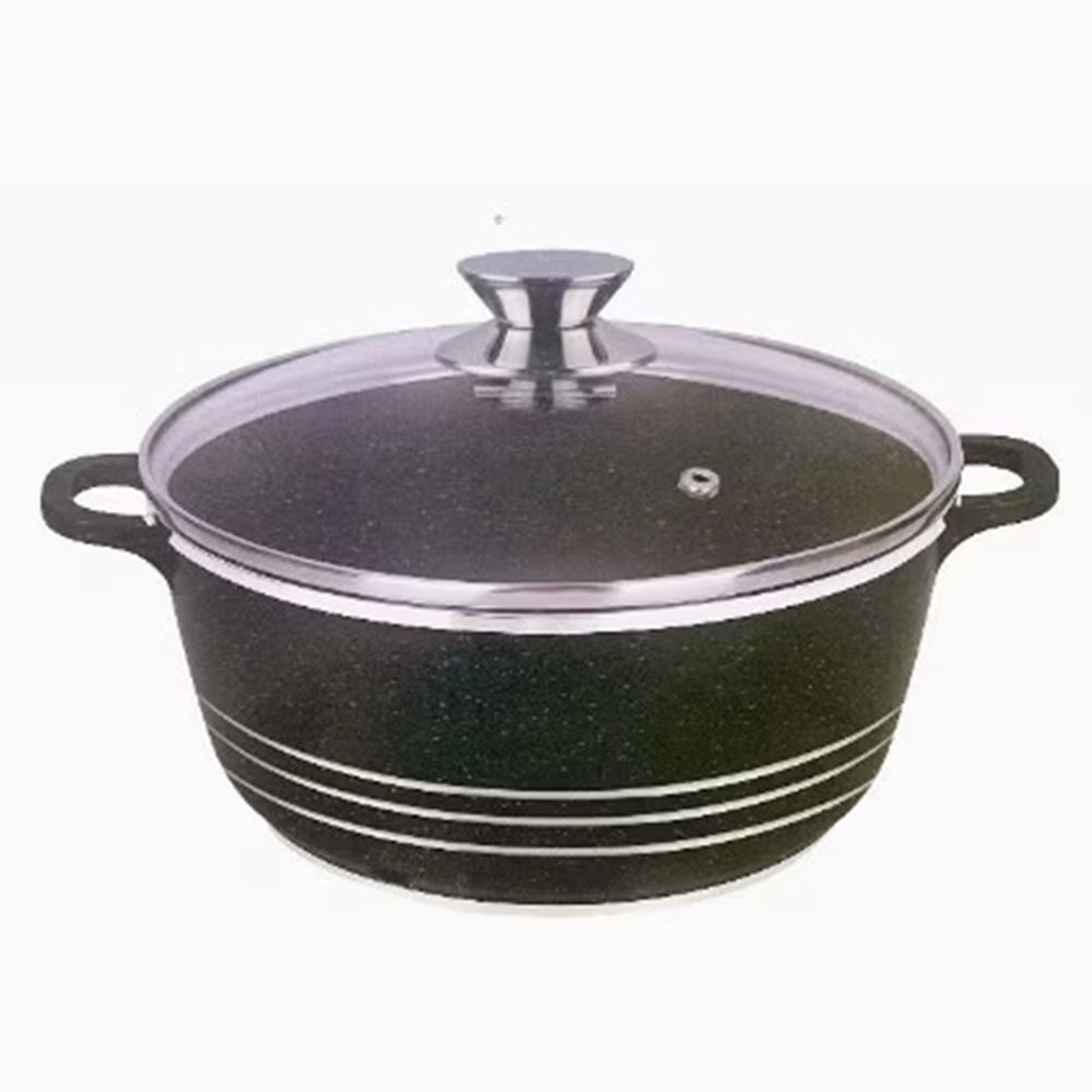 Buy Dessini Granite casserole cooking pot 24cm black/white Online ...