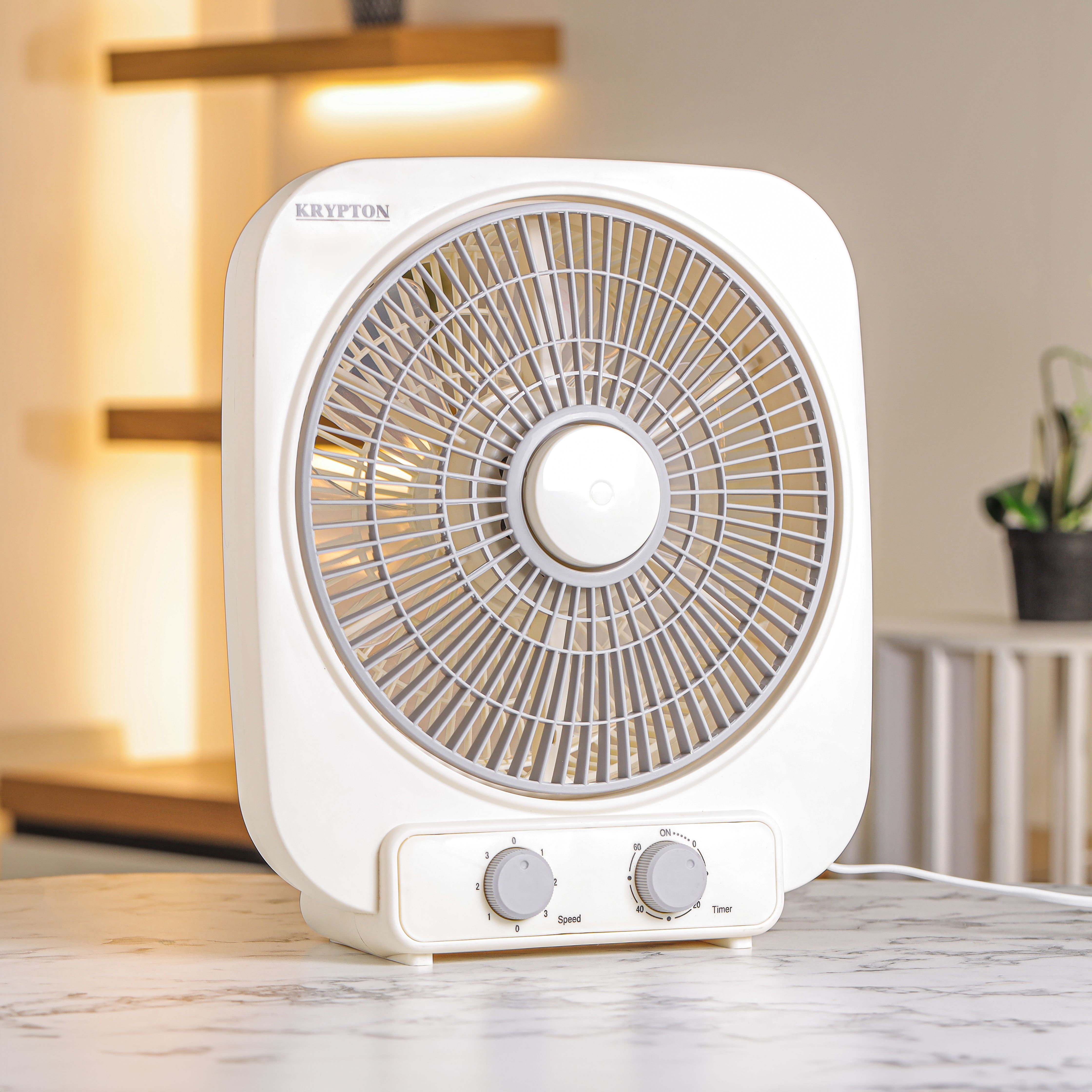 Krypton 10" Box Fan- KNF6449/ High Performance with 3-Speed Controls ...