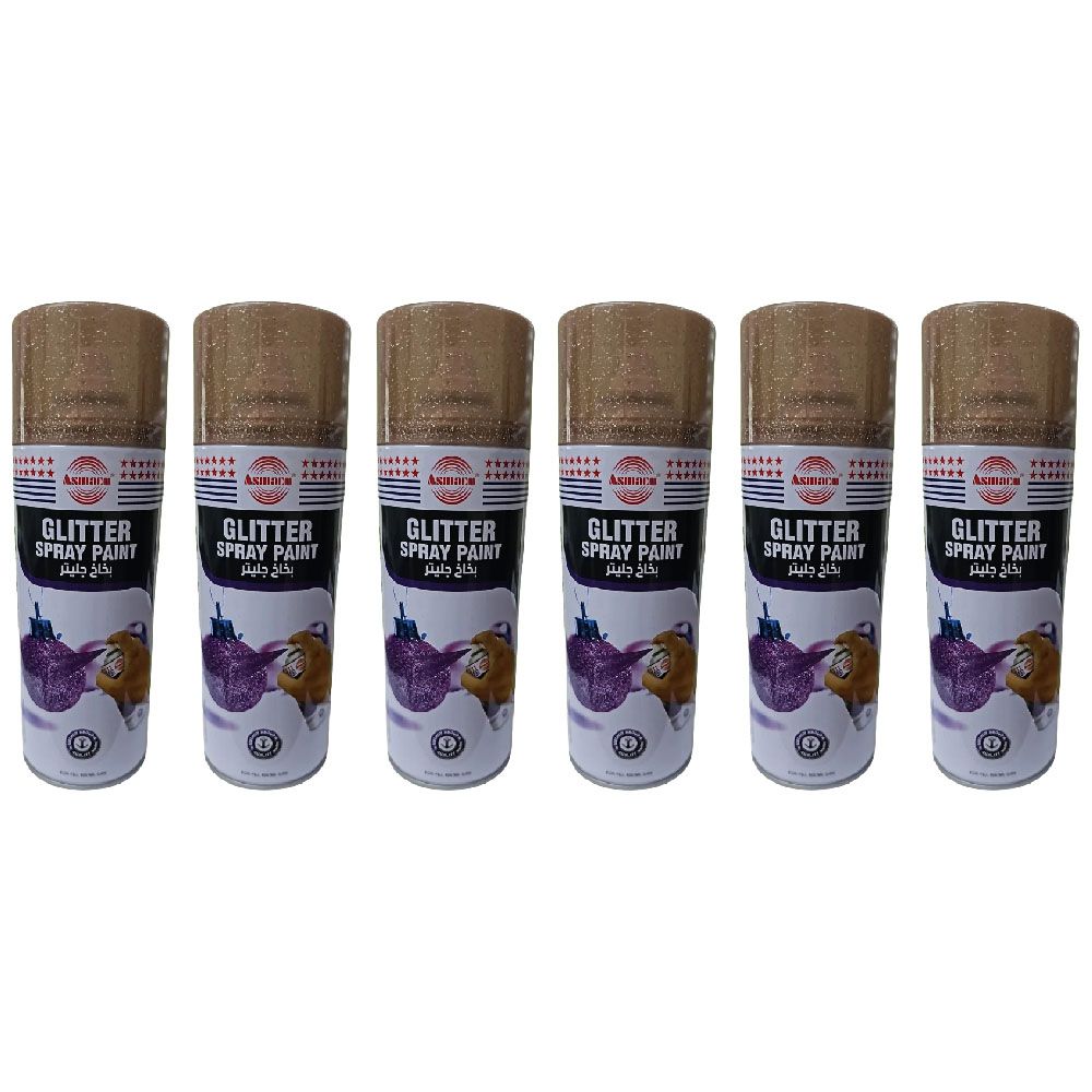 Buy Asmaco Glitter Spray Paint - Brown - 400 Ml - Set of 06 Online | Danube Home UAE