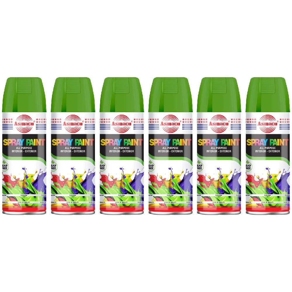 Asmaco Spray Paint - Jade Green - 400 Ml - Set of 06
